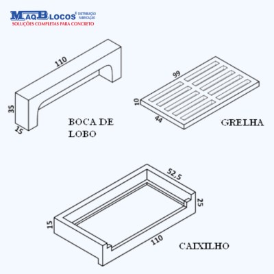 Forma Boca de Lobo com Caixilho e Grelha | Qualidade MaqBlocos®